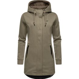 Kapuzensweatjacke Ragwear "Letti Bonded", Damen, Gr. 4XL (48), braun, Feinstrick, Obermaterial: 100% Polyester, Innenfutter: 100% Polyester, tailliert ca. Mitte Oberschenkel, hoch geschlossener Ausschnitt, Ärmel ohne Ärmelschlitz normaler Saum, Sweatjacken, Sportliche Kapuzenjacke in Feinstrick-Optik