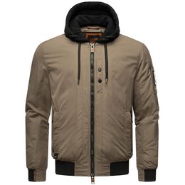 Bomberjacke STONE HARBOUR "Hoobo", Herren, Gr. XL (54), braun, Material: 100% Polyester, Modisch, lässig geschnitten, hoch geschlossener Ausschnitt, Jacken, Stylische Herren Fliegerjacke mit abnehmbarer Innenjacke