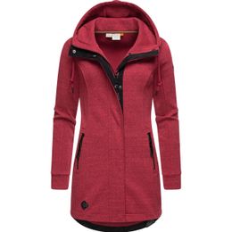 Sweatjacke Ragwear "Letty Intl." Gr. 4XL (48), pink (hellpink) Damen Sweatjacken Sportliche Kapuzenjacke mit Kunstleder-Elementen