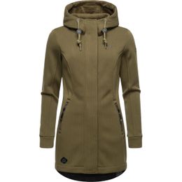 Kapuzensweatjacke Ragwear "Letti Bonded" Gr. XXL (44), grün (olivgrün) Damen Sweatjacken Sportliche Kapuzenjacke in Feinstrick-Optik