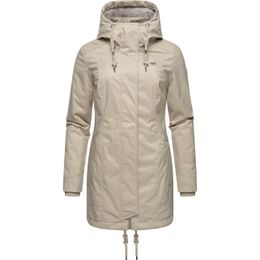 Winterjacke Ragwear "Tunned", Damen, Gr. L (40), beige, Außenmaterial: 100% Polyester, Innenfutter: 100% Polyester, Wattierung: 100% Polyester, modisch, figurbetont Po-bedeckend, Langarm Ärmel ohne Ärmelschlitz Rippstrickbündchen, Jacken, stylischer Winterparka mit Teddyfell Innenfutter