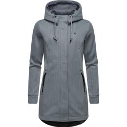 Kapuzensweatjacke Ragwear "Letti Bonded", Damen, Gr. 4XL (48), grau, Feinstrick, Obermaterial: 100% Polyester, Innenfutter: 100% Polyester, tailliert ca. Mitte Oberschenkel, hoch geschlossener Ausschnitt, Ärmel ohne Ärmelschlitz normaler Saum, Sweatjacken, Sportliche Kapuzenjacke in Feinstrick-Optik