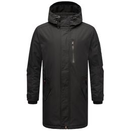 Kurzmantel STONE HARBOUR "Lanzoo", Herren, Gr. L52, schwarz, Obermaterial: 100% Polyester, Futter: 100% Polyester, Ärmelfutter: 100% Polyester, Wattierung: 100% Polyester, Sportlich, gerade, hoch geschlossener Ausschnitt, Mäntel, Cooler Herren Übergangsmantel mit großer Kapuze