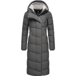 Wintermantel Ragwear "Pavla Long" Gr. 5XL (50), grau, Damen, Außenmaterial: 100% Polyester, Innenfutter: 100% Polyester, Wattierung: 100% Polyester, Mäntel, extralanger Winterparka mit Teddyfutter und Kapuze