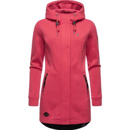 Kapuzensweatjacke Ragwear "Letti Bonded" Gr. XS (34), lila (himbeere) Damen Sweatjacken Sportliche Kapuzenjacke in Feinstrick-Optik