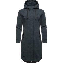 Kurzmantel Ragwear "Letti Long", Damen, Gr. L (40), schwarz, Fleece, Obermaterial: 54% Polyester, 41% Baumwolle, 5% Viskose, sportlich, tailliert knieumspielend, hoch geschlossener Ausschnitt, Langarm Ärmel ohne Ärmelschlitz normaler Saum, Mäntel, Übergangsjacke aus Fleece mit Kapuze