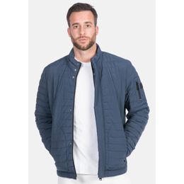 Steppjacke NEW CANADIAN, Damen, Gr. 48, blau (dunkelblau, denim), 85% Polyamid, 15% Elasthan, unifarben, kurz, hoch geschlossener Ausschnitt, Jacken Steppjacke, mit praktischer Armtasche