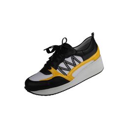 Sneaker Lei by tessamino "Nele", Damen, Gr. 35, gelb (gelb, schwarz), Kunstfaser, Synthetik, Schuhe Sneaker, in sportlichem Design
