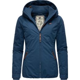 Winterjacke Ragwear "Dizzie Winter", Damen, Gr. L (40), blau (hellmarine), Außenmaterial: 100% Polyester, Innenfutter: 100% Polyester, Wattierung: 100% Polyester, modisch, figurbetont hüftbedeckend, Langarm Ärmel ohne Ärmelschlitz Rippstrickbündchen mit innenliegendem Gummizug, Jacken, wasserdichte Outdoorjacke mit Kapuze für den Winter