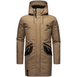 Wintermantel STONE HARBOUR "Ragaan", Herren, Gr. XL (54), braun (hellbraun), Oberstoff: 100% Polyester, Futter: 100% Polyester, Wattierung: 100% Polyester, Ärmelfutter: 100% Polyester, modisch, regular fit ca. Mitte Oberschenkel, hoch geschlossener Ausschnitt, verstellbar Rippstrickbündchen kontrastfarben,mit Reißverschluss,verstellbar, Mäntel, modischer Herren Winterparka mit Teddyfell Futter