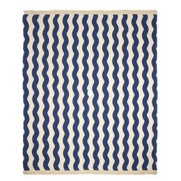 nobodinoz - Portofino Strandtuch XL, 146 x 175 cm, blue waves waffle