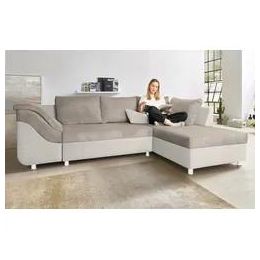 Ecksofa Collection AB "Sally L-Form" Sofas Gr. B/H/T: 256cm x 87cm x 165cm, Microfaser PRIMABELLE-Cord, Ottomane beidseitig montierbar, ohne Bettfunktion-ohne Bettkasten, beige (beige, taupe) mit und ohne Bettfunktion, inklusive loser Rücken- Zierkissen