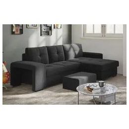 Ecksofa COTTA "Mattina L-Form" Sofas Gr. B/H/T: 268cm x 73cm x 156cm, Microfaser, Recamiere rechts, mit Bettfunktion und Bettkasten, schwarz inkl. Hocker, wahlweise mit Bettfunktion und Bettkasten