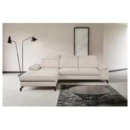 Ecksofa WERK2 "Panama L-Form" Sofas Gr. B/H/T: 275cm x 98cm x 184cm, Flachgewebe, Recamiere links, Schlaffunktion, Bettkasten, verstellbare Kopfteile, beige Modernes Sofa mit Schlaffunktion, Bettkasten, Kopfteile verstellbar