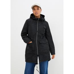 bonprix Leicht wattierter Mantel mit Tunnelzug, schwarz, Gr.48, Leicht gef&uuml;tterter Outdoormantel mit Tunnelzug