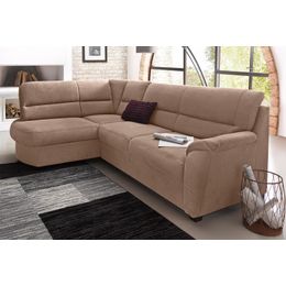 Sit & More Ecksofa SIT & MORE "Pandora L-Form", braun, B:251cm H:91cm T:176cm, Luxus-Microfaser ALTARA NUBUCK (100% Polyester);Luxus-Microfaser ALTARA NUBUCK (100% Polyester);Luxus-Microfaser (100% Polyester), Sofas, Ecksofa, wahlweise mit Bettfunktion und Bettkasten