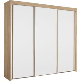 Schwebetürenschrank Rauch "Imperial" Schränke Gr. B/H/T: 250 cm x 223 cm x 65 cm, ohne Spiegel, 3 St., weiß (struktureichefarben hell, weiß) Schwebetürenschränke und Schiebetürenschränke in 8 Breiten 3 Höhen