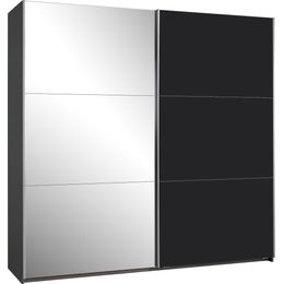 Schwebetürenschrank Rauch "Halle" Schränke Gr. B/H/T: 218 cm x 210 cm x 59 cm, 2 St., grau (graumetallic, hochglanz effektgrau) Schwebetürenschränke und Schiebetürenschränke Mit Hochglanzfront