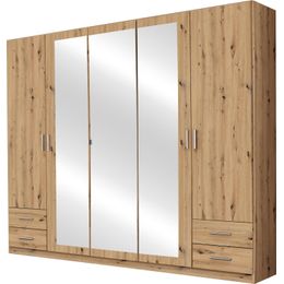 Drehtürenschrank Rauch "Flexx" Schränke Gr. B: 225 cm, 5 St., braun (eiche artisan) Drehtürenschränke mit 4 Schubkästen