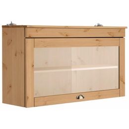 Glashängeschrank Home Affaire "Oslo" Schränke Gr. B/H/T: 100 cm x 55 cm x 29 cm, beige (natur gebeizt, gewachst) 100 cm breit, aus Kiefer, 1 Klappe, Metallgriff, Landhaus-Optik