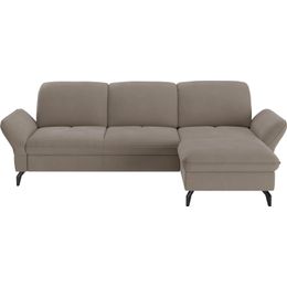 Sit & More Ecksofa SIT & MORE "Leandro L-Form", grau (elephant), B:267cm H:88cm T:200cm, 100% Polyester, Sofas, Ecksofa, Wahlweise mit Bett-, Kopfteil - und Armlehnfunktion, sowie Bettkasten