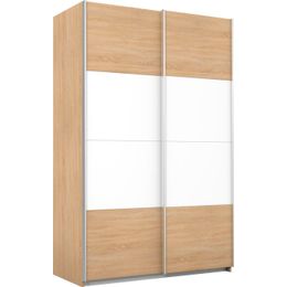 Schwebetürenschrank Rauch "Quadra Kleiderschrank BESTSELLER Schrank Gaderobe" Schränke Gr. B/H/T: 136 cm x 210 cm x 62 cm, 2 St., weiß (struktureichefarben hell, weiß) Schranksysteme und Schrankserien mit Möglichkeit zur individuellen Frontgestaltung, leichtgängige Türen