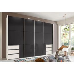 Schwebetürenschrank wimex "Level by fresh to go" Schränke Gr. B/H: 300 cm x 236 cm, 4 St., weiß (weiß, grauglas) mit Glastüren und Synchronöffnung