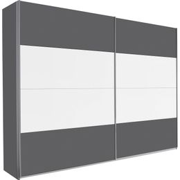 Schwebetürenschrank Rauch "Quadra Kleiderschrank BESTSELLER Schrank Gaderobe" Schränke Gr. B/H/T: 271 cm x 210 cm x 62 cm, 2 St., weiß (grau metallic, weiß) mit Möglichkeit zur individuellen Frontgestaltung, leichtgängige Türen