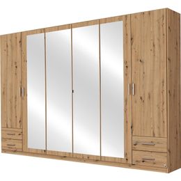 Drehtürenschrank Rauch "Flexx" Schränke Gr. B: 270 cm, 6 St., braun (eiche artisan) Drehtürenschränke mit 4 Schubkästen