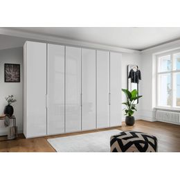 Drehtürenschrank Wiemann "Monaco, Made in Germany, höhenverstellbare Inneneinteilung" Schränke Gr. B/H/T: 295,2 cm x 216 cm x 58 cm, 6 St., weiß (weiß, glas weiß) Drehtürenschränke mit edler Glasfront und hochwertigen Beschläge inkl. Türdämpfung