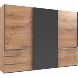 Schwebetürenschrank wimex "Level by fresh to go" Schränke Gr. B/H/T: 300 cm x 216 cm x 65 cm, 3 St., grau (plankeneichefarben, grauglas) Schranksysteme und Schrankserien mit Glastür