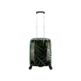 Koffer Saxoline "Palm Leaves" Gr. B/H/T: 20 cm x 55.00 cm x 20 cm, schwarz (schwarz, grün) Koffer Trolleys mit praktischem TSA-Zahlenschloss