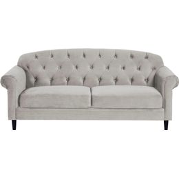 2-Sitzer "Carla", grau, B:212cm H:87cm T:89cm, Samtvelours (100% Polyester), ATLANTIC HOME COLLECTION, Sofas, in Samtverloursbezug, mit Stauraum unter der Sitzfl&auml;che