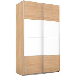 Schwebetürenschrank Rauch "Quadra Kleiderschrank BESTSELLER Schrank Gaderobe" Schränke Gr. B/H/T: 136 cm x 230 cm x 62 cm, 2 St., weiß (struktureichefarben hell, weiß) mit Möglichkeit zur individuellen Frontgestaltung, leichtgängige Türen