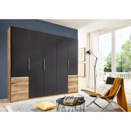 Kleiderschrank wimex "Level by fresh to go" Schränke Gr. B/H/T: 250 cm x 236 cm x 58 cm, 5 St., grau (plankeneichefarben, graphit) mit Schubladen