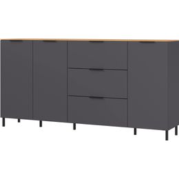 Sideboard Germania "California" Sideboards Gr. B/H/T: 192 cm x 98 cm x 40 cm, 3, braun (graphit, navarra, eiche, nachbildung) Sideboards Breite 192 cm