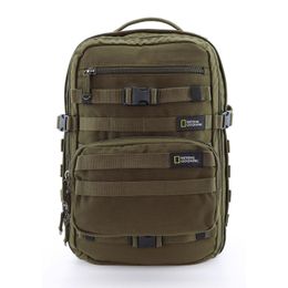 Cityrucksack National Geographic "Milestone" Gr. B: 31 cm, grün (khaki) Rucksäcke aus recycelten PET-Flaschen