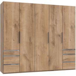 Kleiderschrank wimex "Level by fresh to go" Schränke Gr. B/H/T: 250 cm x 216 cm x 58 cm, 5 St., braun (plankeneichefarben) Kleiderschränke mit Schubladen