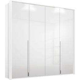 Drehtürenschrank Rauch "Montclar" Schränke Gr. B/H/T: 204 cm x 225 cm x 65 cm, mit Beleuchtung, 4 St., weiß (weiß, hochglanz weiß) Drehtürenschränke Passepartout optional mit Beleuchtung, inkl. umfangreichem Zubehör