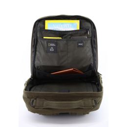 Cityrucksack National Geographic "Milestone" Gr. B: 30 cm, grün (khaki) Rucksäcke aus recycelten PET-Flaschen