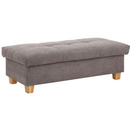 Hocker Home Affaire "Lyla" Gr. B/H/T: 131 cm x 42 cm x 61 cm, Struktur fein, grau (stone) Home Affaire mit Stauraum, Breite 131 cm