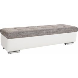 Hocker DOMO collection "Treviso XXL: B/T/H: 161/60/41 cm" Gr. B/H/T: 161 cm x 41 cm x 60 cm, Kunstleder SOFTLUX-Struktur, weiß (weiß, weiß, grau, pepper) Hocker mit Stauraum Polsterhocker Stauraum, auch in Cord, passend zur Serie, moderne Steppung