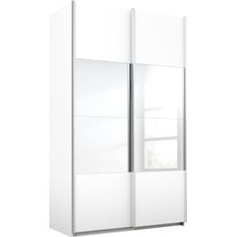 Schwebetürenschrank Rauch "Quadra" Schränke Gr. B/H/T: 136 cm x 230 cm x 62 cm, 2 St., weiß (weiß, spiegel) Schranksysteme und Schrankserien mit Spiegelelementen