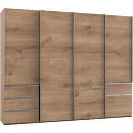 Schwebetürenschrank wimex "Level by fresh to go" Schränke Gr. B/H/T: 300 cm x 236 cm x 65 cm, 4 St., braun (plankeneichefarben) Schranksysteme und Schrankserien mit Synchronöffnung