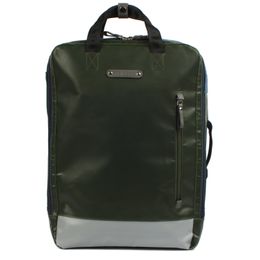 Laptoprucksack 7CLOUDS "Agal 7.2 M" Gr. B/H/T: 30 cm x 40 cm x 13 cm, bunt (grau, grün, blau) Rucksäcke mit recyceltem PET