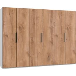 Kleiderschrank wimex "Level by fresh to go" Schränke Gr. B/H/T: 300 cm x 216 cm x 58 cm, 6 St., weiß (weiß, plankeneichefarben) ohne Schubladen