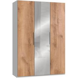 Kleiderschrank wimex "Level by fresh to go" Schränke Gr. B/H/T: 150 cm x 216 cm x 58 cm, 3 St., weiß (weiß, plankeneichefarben) Kleiderschränke mit Spiegeltüren