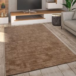 Paco Home - Teppich Wohnzimmer Kurzflor Handgewebt Modernes Einfarbiges Muster Weich Beige, 150x230 cm Oval