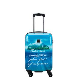 Koffer Saxoline "Island" Gr. B/H/T: 34 cm x 55 cm x 21 cm, blau (blau, mehrfarbig) Koffer Trolleys mit praktischen Tragegriffen