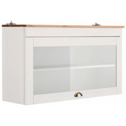 Glashängeschrank Home Affaire "Oslo" Schränke Gr. B/H/T: 100 cm x 55 cm x 29 cm, gelb (cremefarben, honigfarben) 100 cm breit, aus Kiefer, 1 Klappe, Metallgriff, Landhaus-Optik